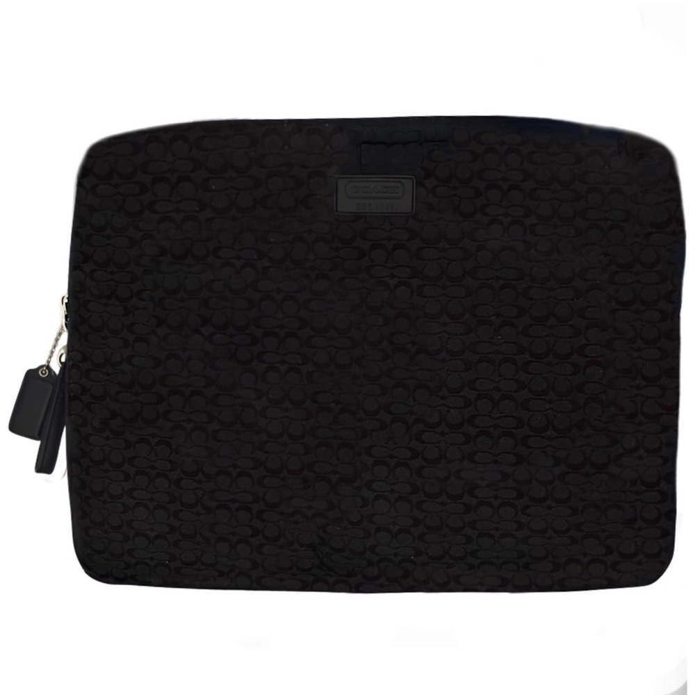 Coach Black Signature Computer Laptop Cover Sleeve Po… - Gem